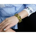 Falari Vintage Flower Bracelet Bangle Crystal Beads Hand-Painted Gold ...