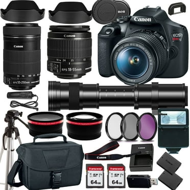 Canon EOS Rebel T7 DSLR Camera Bundle with Canon EF-S 18-55mm f/3.5-5.6 ...