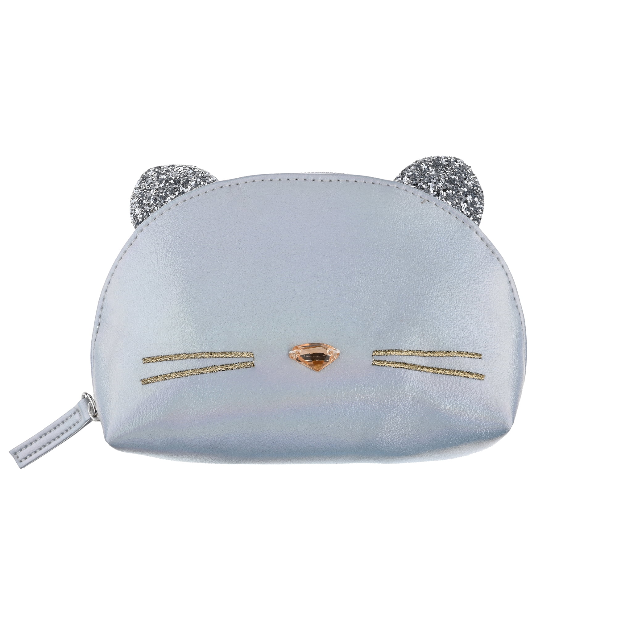 Claire's Tween Girls Gray Cat Coin Purse, Zipper Closure, Cute Gift ...