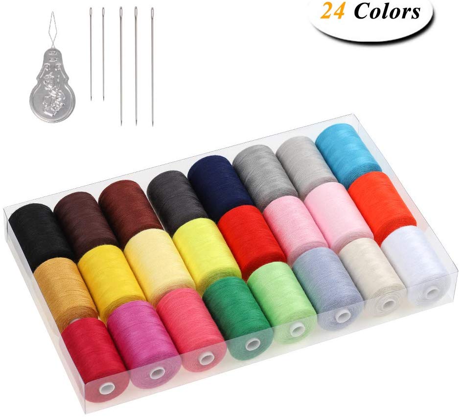 Sewing Thread 24 Colors Cotton Thread Sets Spools Thread For Sewing ...