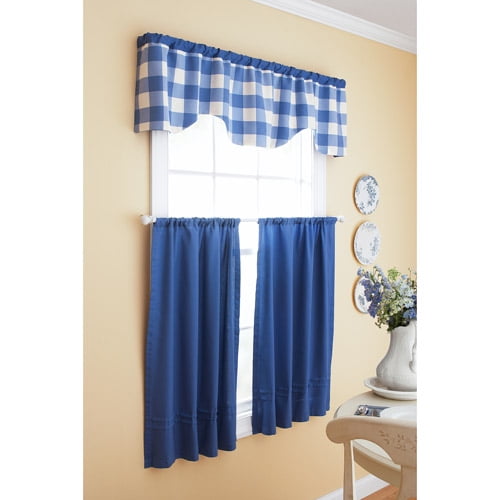 Better Homes & Gardens Checks and Solids Window Set - Walmart.com