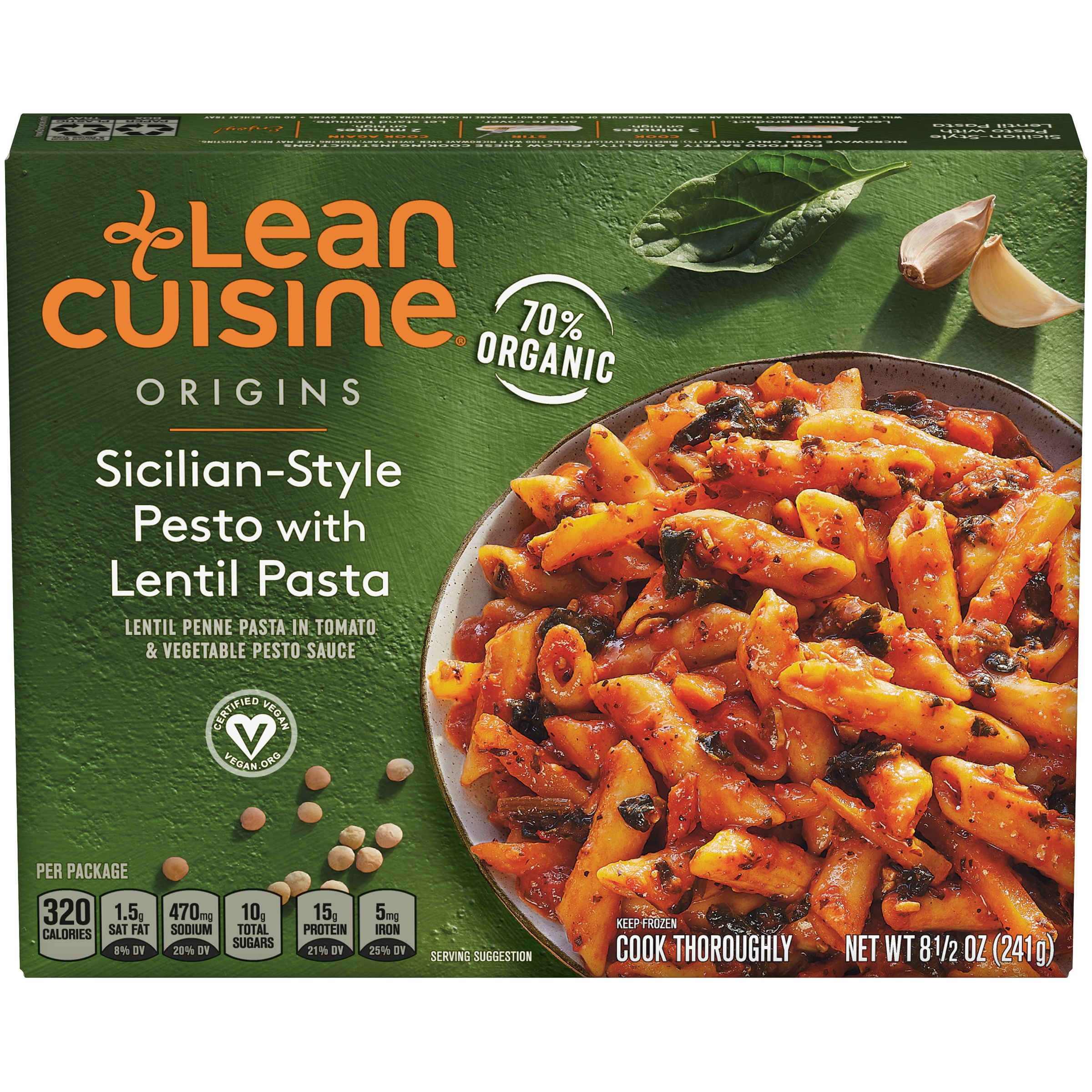 Lean Cuisine Origins Sicilian-Style Pesto with Lentil Pasta Frozen Meal ...