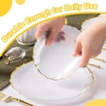 50pcs Translucent‌ White Plastic Plates with Gold Rim, Fancy Lace-Edged ...