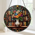 Artistic Floral Bookshelf Stained Glass Suncatcher – Window Decor2101 ...