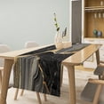 Black Gold Marble Table Runner Modern Abstract Art Pattern Table Cloth ...