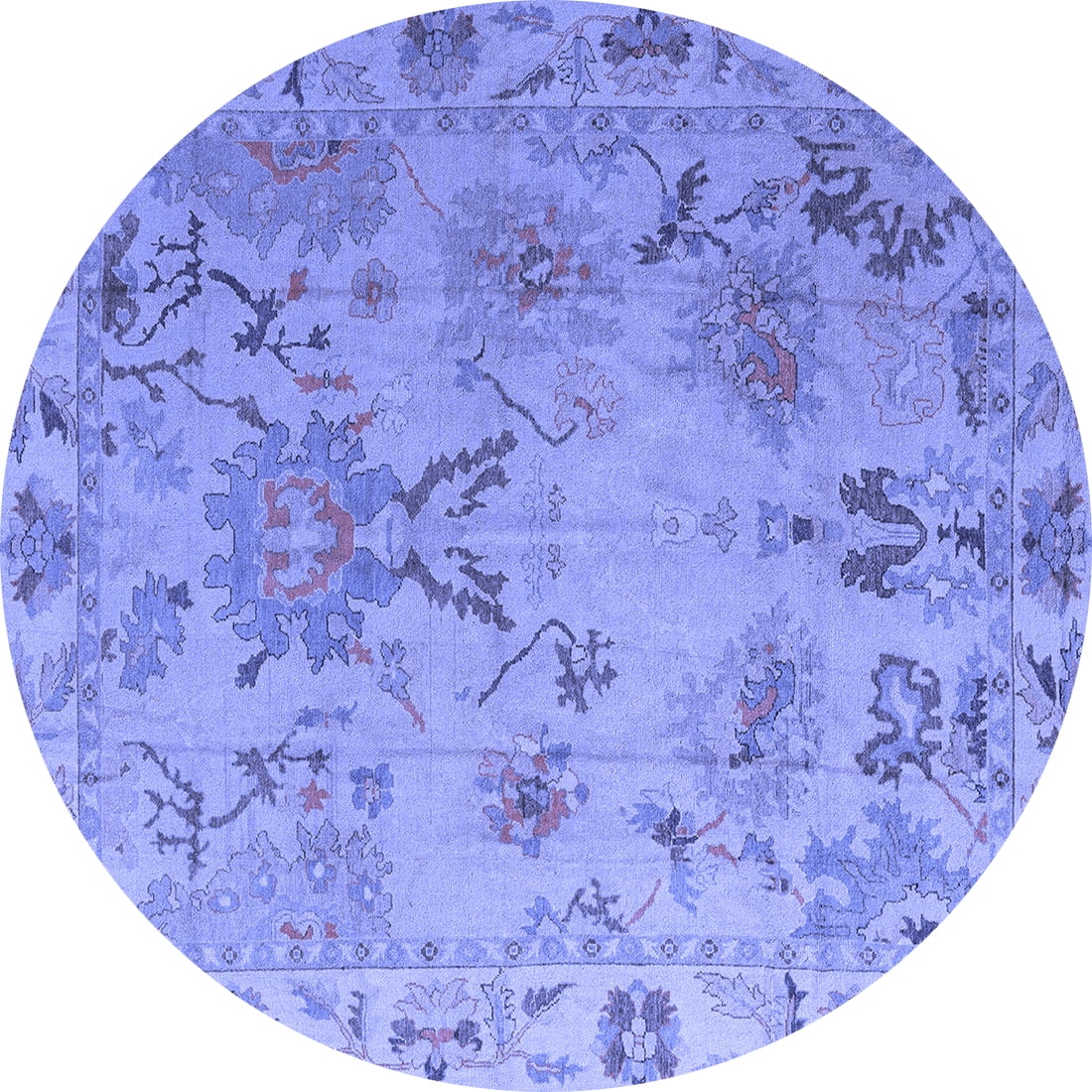 Ahgly Company Indoor Round Abstract Blue Modern Area Rugs, 6' Round ...