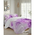 4 Piece Duvet Cover Set Full, Purple Flower Water Reflection Soft ...