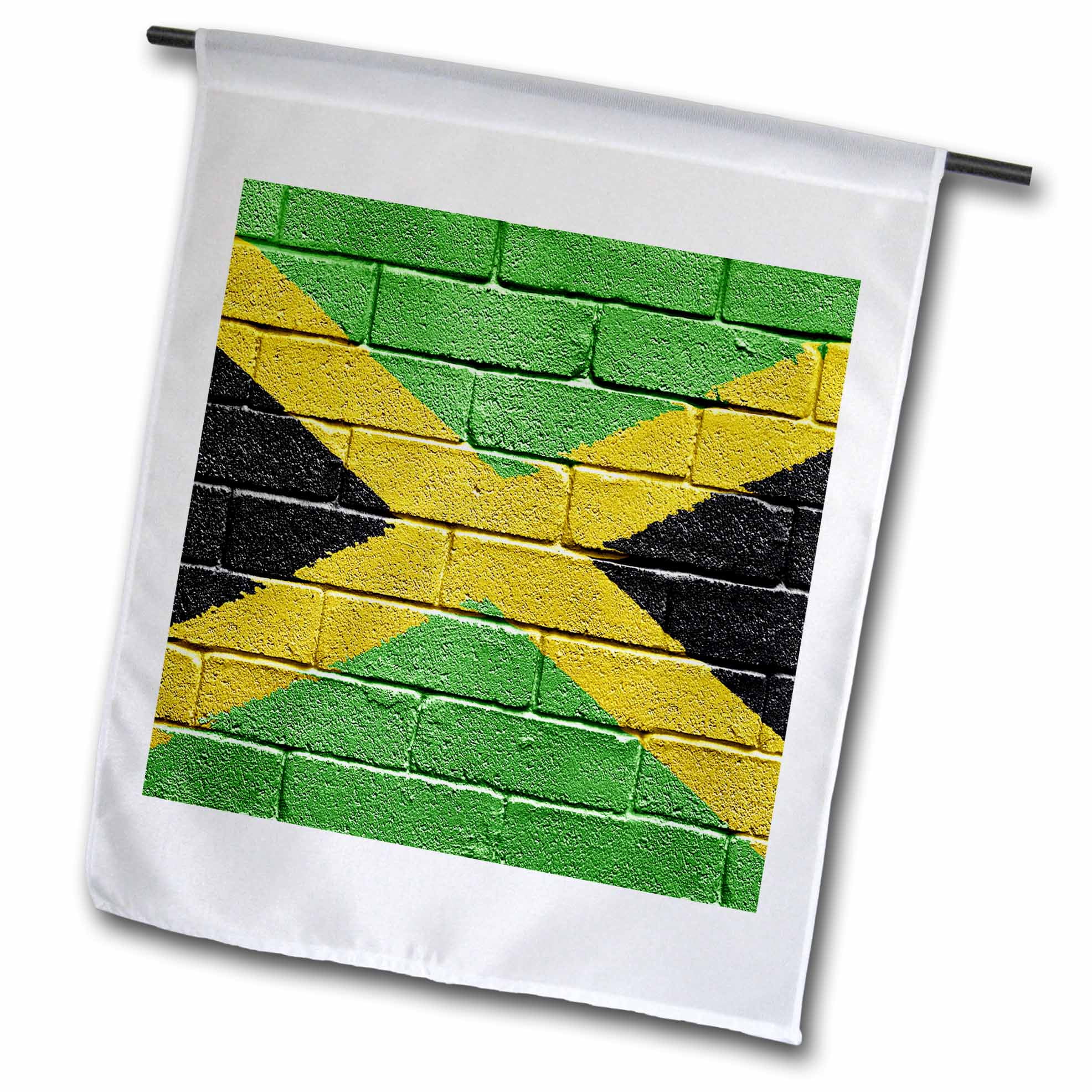 National flag of Jamaica painted onto a brick wall Jamaican 18 x 27 ...