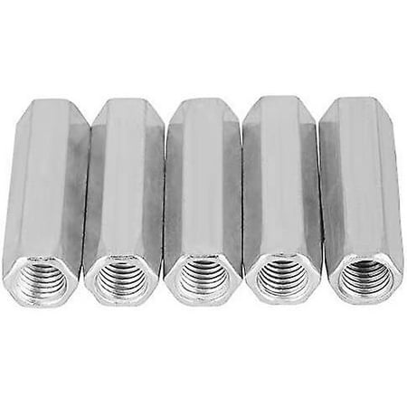 5pcs M10 Long Nut Carbon Steel Rod Coupling Hex Nuts Hex Socket Nut ...