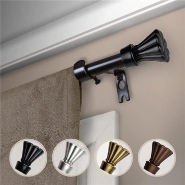 Tulip 1" Curtain Rod 120-170 inch - Black - Walmart.com