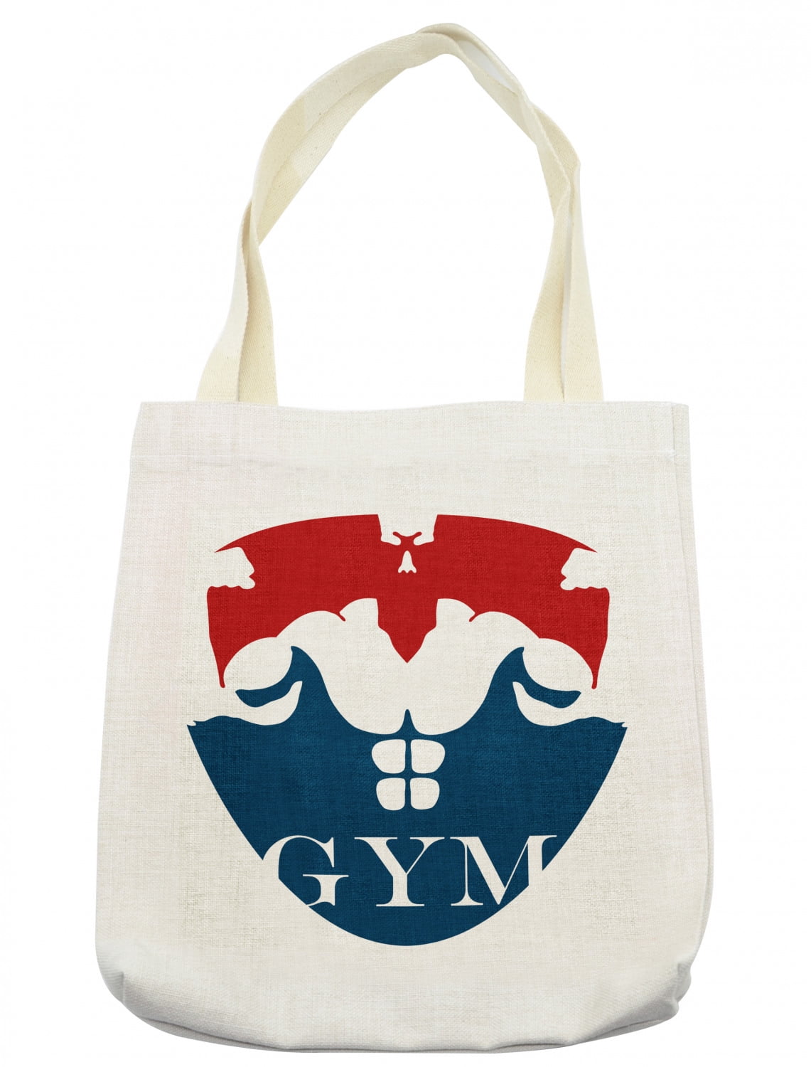 Fitness Tote Bag, Strong Muscular Man with Biceps Powerful Athlete ...