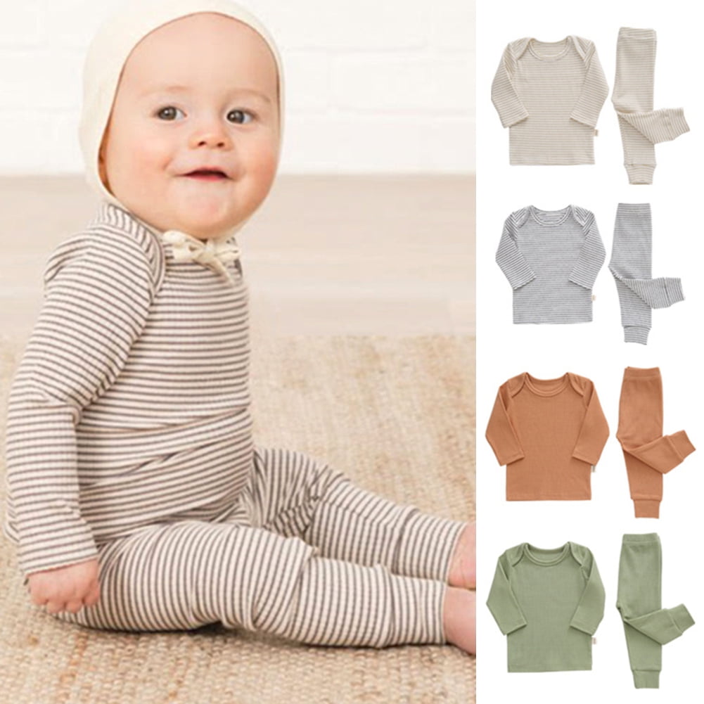 GYRATEDREAM 6M-3T Infant Toddler Kids Organic Cotton Knit Pajamas Set ...