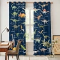 Blue Dinosaur Kitchen Curtains 96 Inch Length, Vintage Letters Farm ...