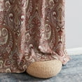 THD France Paisley Print Damask Energy Efficient Room Darkening Grommet Window Curtain Panels ...