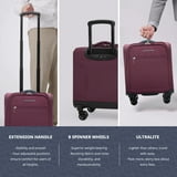 Verage Underseat Carry-On Luggage with Spinner Wheels, USB Port, Lightweight Suitcase, Grape Red ...