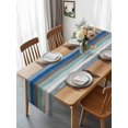 Burlap Table Runner 90 Inches Long, Farm Blue Wood Board Non-Slip ...