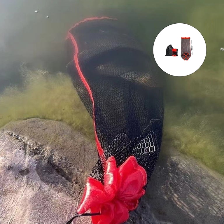 Portable Fishing Net Bag Heavy-Duty Nylon Folding Live Fish Cage with ...