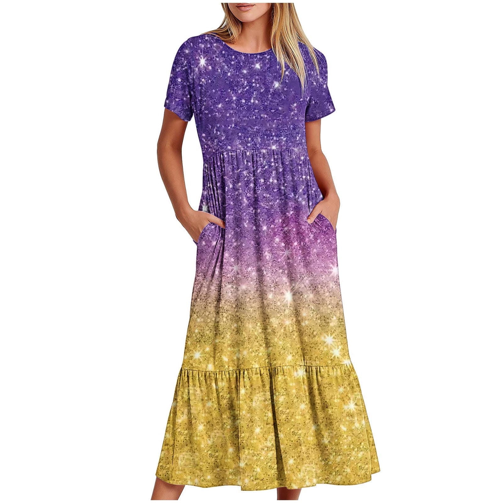 Click here for Meichang Midi Dresses For Women Gradient Print Tie... prices