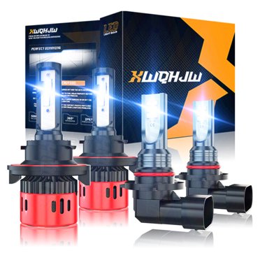 AUXITO 9004 HB1 LED Headlight Bulbs,12000LM 300% Brightness, 6500K Cool ...