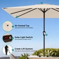8' X 10' Rectangular Patio Umbrella with Solar Lights, Lighted Solar ...