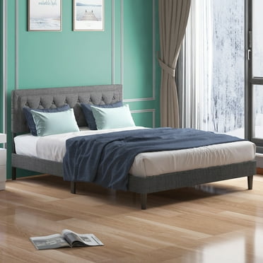 Lusimo King Size Bed Frame No Box Spring Needed Heavy Duty 14 Inch ...