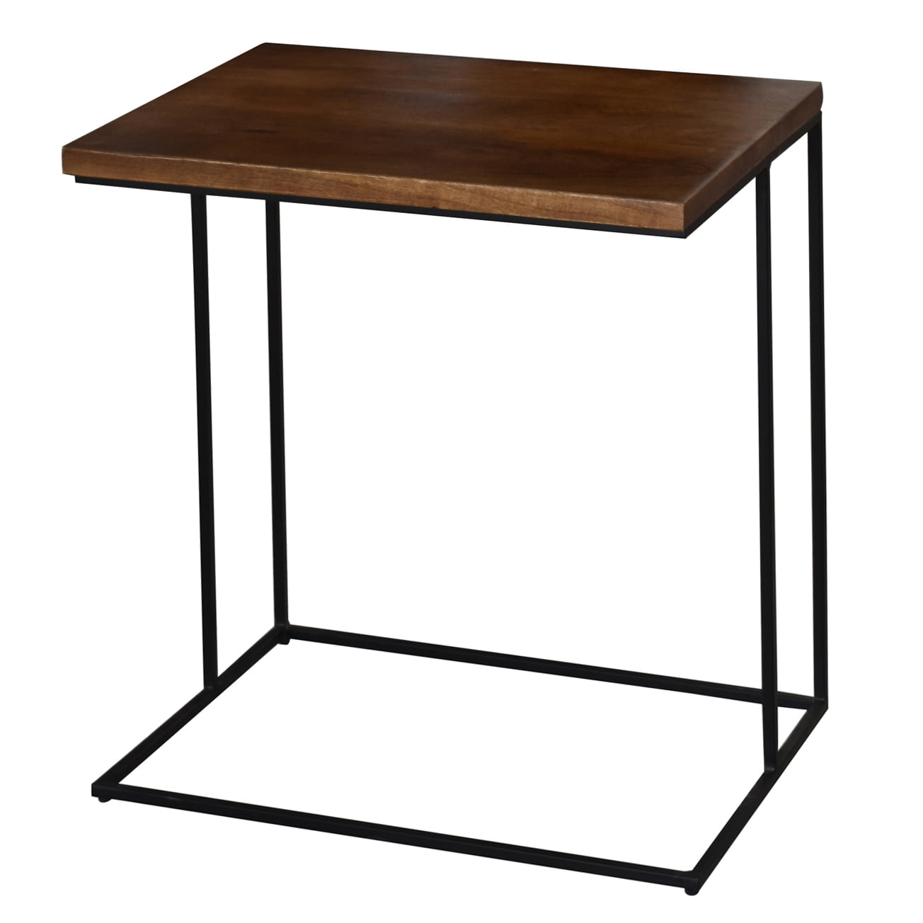 Bare Decor Beaufort Accent C Table in Black Metal and Mango Wood Top ...