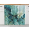 Abstracts Marble Cabinet Curtains 28" W x 35" L Teal Green Glod Ombre ...