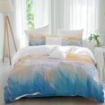 4 Piece Duvet Cover Set Queen, Abstract Ocean Beach Wave Blue Sea Soft ...