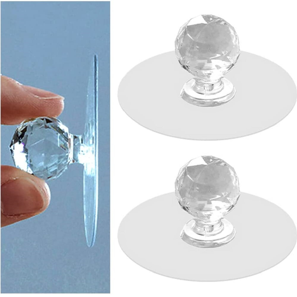 Clear Cabinet Drawer Knobs, Diamond Crystal Shaped Pulls Handles for ...