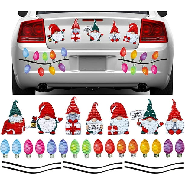 29Pcs Christmas Reflective Car Magnets Set Colorful Bulb Light Magnets ...