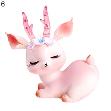 Grandest Birch Hand-painted Deer Figurine Cartoon Resin Interesting 3D ...