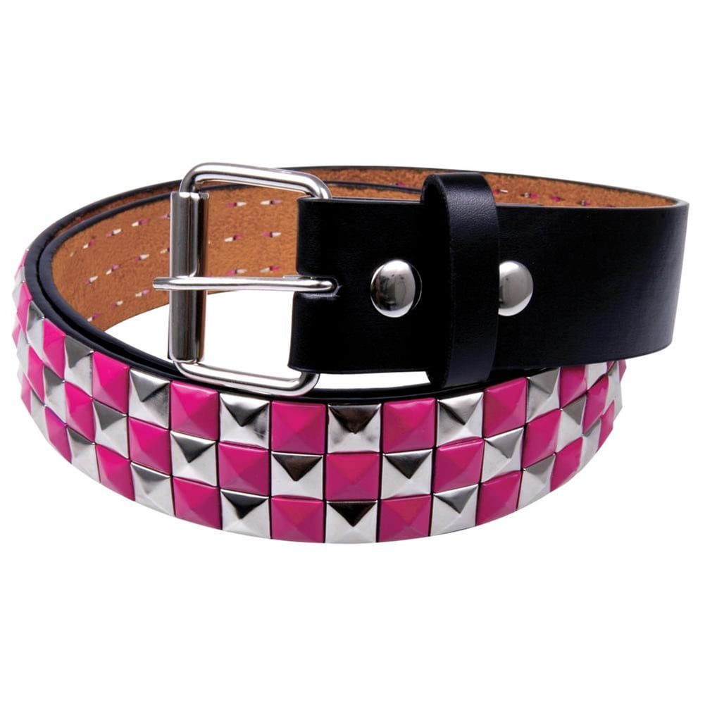 Pink Checker Studded Leather Belt - Walmart.com