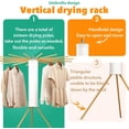 Heavy-Duty Wooden Tripod Clothes Drying Rack, 16 Rods, Large Capacity ...