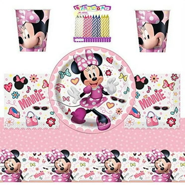 Party City Minnie Mouse Forever Tableware for 16 Guests, Disney Plates ...