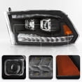 2009-2018 Dodge Ram 1500 2500 3500 Black LED DRL/Turn Dual Projector ...