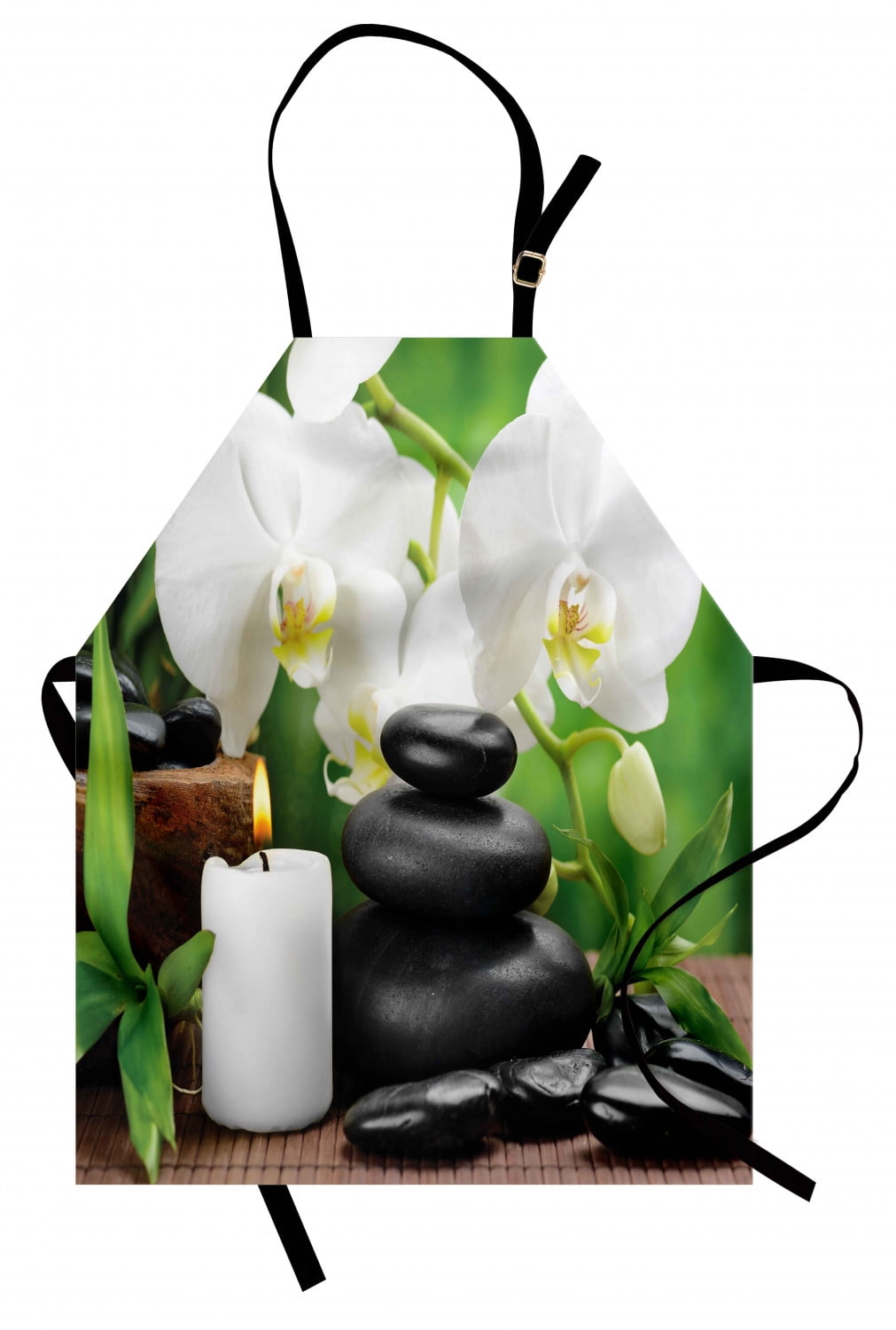 Spa Apron Zen Hot Massage Stones with Orchid Candles and Magnificent ...
