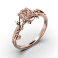 Vine Leaf Ring, Boho & hippie 1.00 Carat Round Cut Morganite And Diamond Moissanite Engagement ...