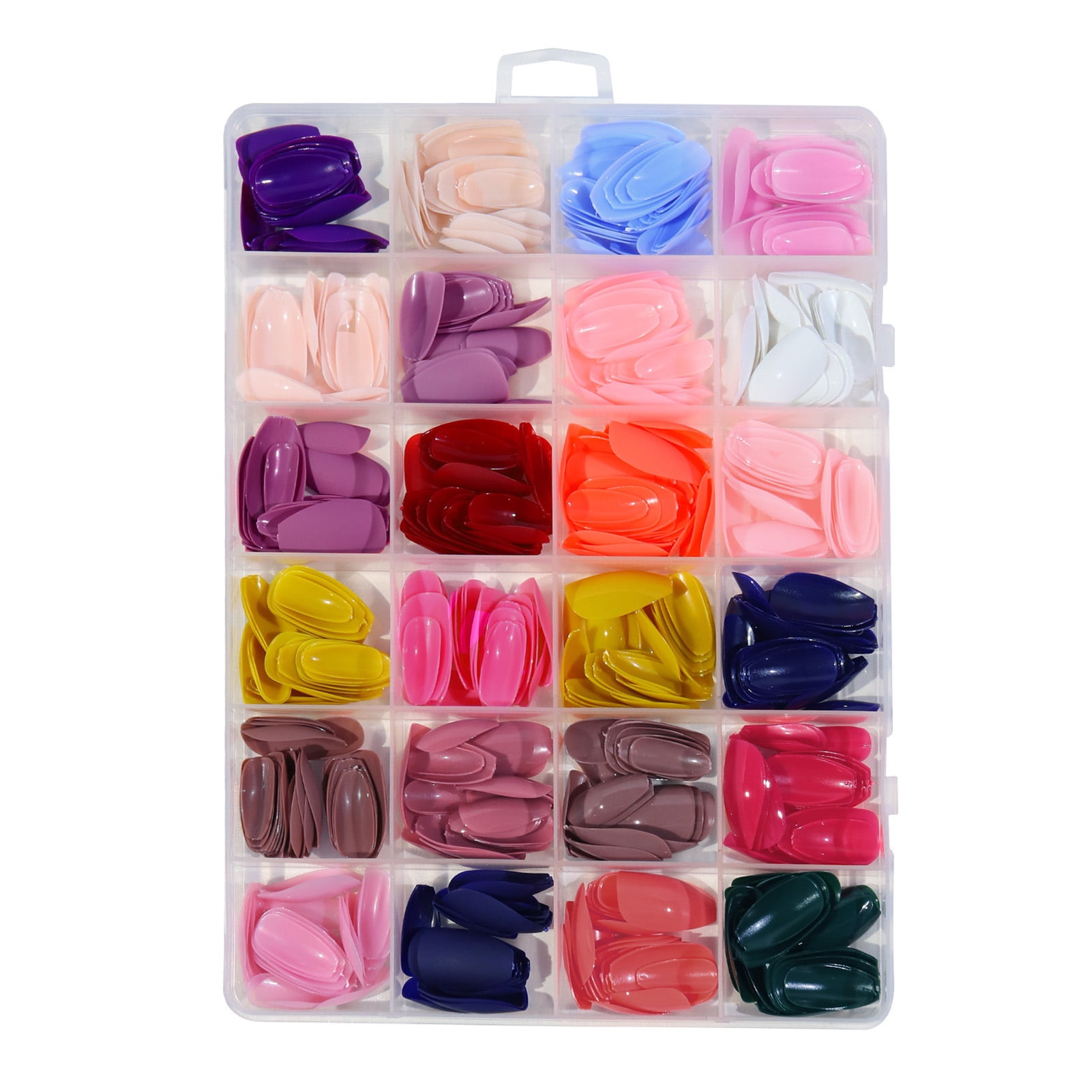 Huanledash 576pcs Box Fake Nails Easy To Paste Removable Short Medium
