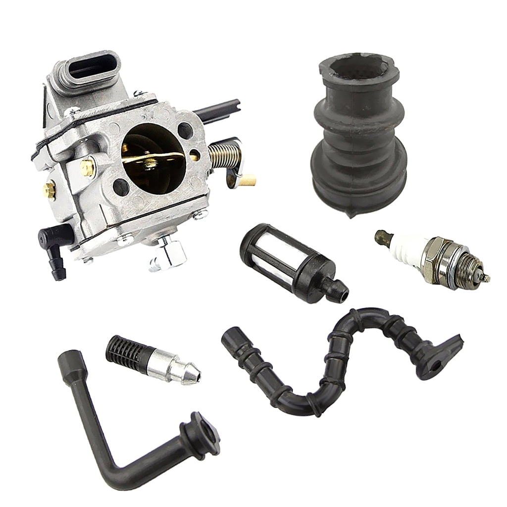 Carburetor Carb Fule Oil Line Filter Spark Plug Kit For STIHL Chainsaw ...