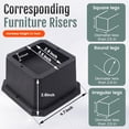Heavy Duty Furniture Risers 2 Inch, Adjustable Bed Risers and Dorm Bed ...