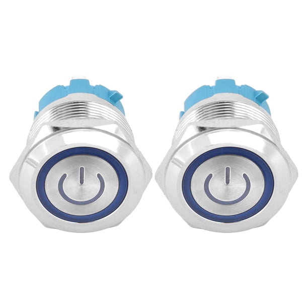 Interruptor de botón Jadeshay 2 piezas 4 pines acero inoxidable IP65 ...