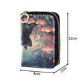 Leather Zipper Card Bag 4.7x3.1x0.8Inch Women's Card Bag Coin Purse ...