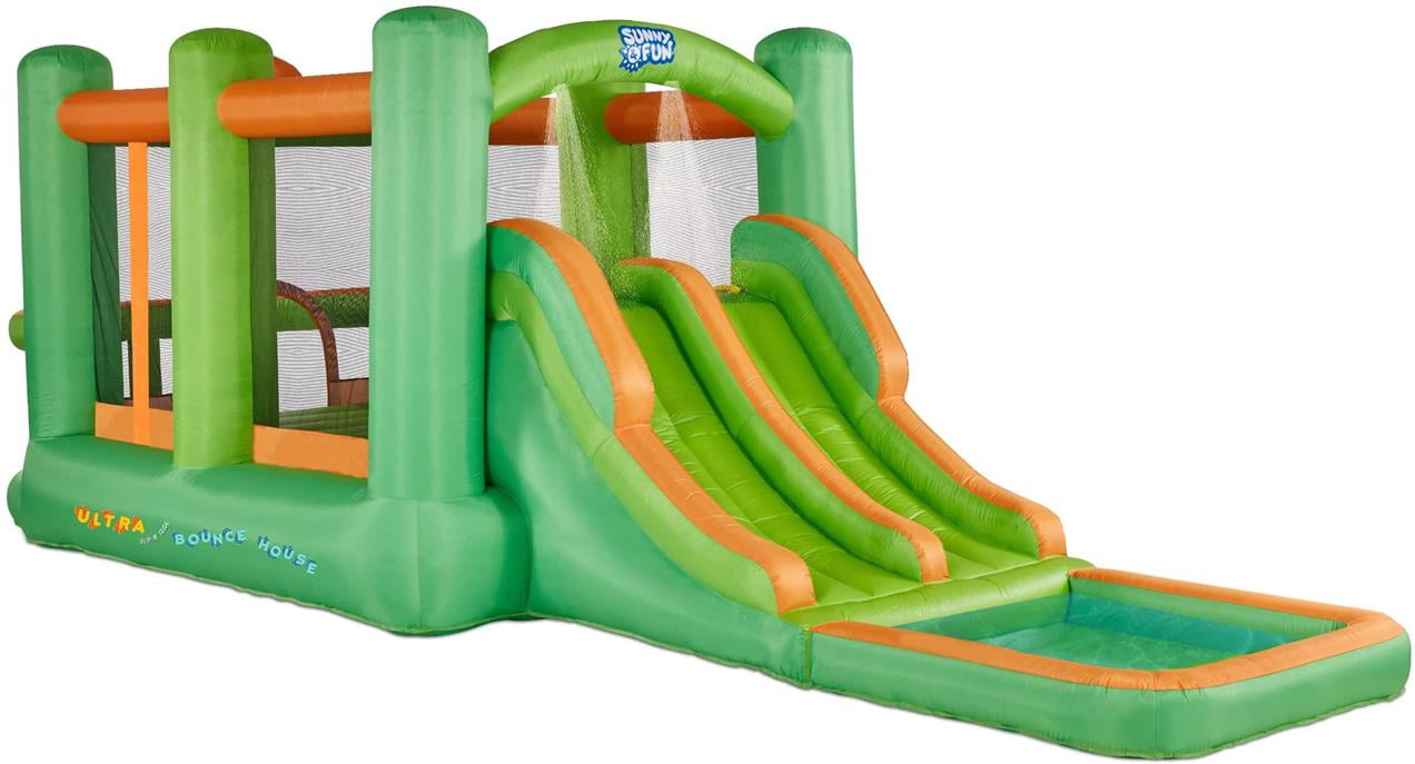 Sunny & Fun Inflatable Water Slide, Nylon Blow up Pool & Bounce House ...