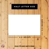 Walmart Premium Half Letter Size Paper, 8.5” x 5.5”, 20lb, 500 Sheets ...