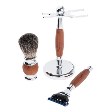 Shaving Kit Gift Set For Men With 5 Brushes And Holder For Brown ...