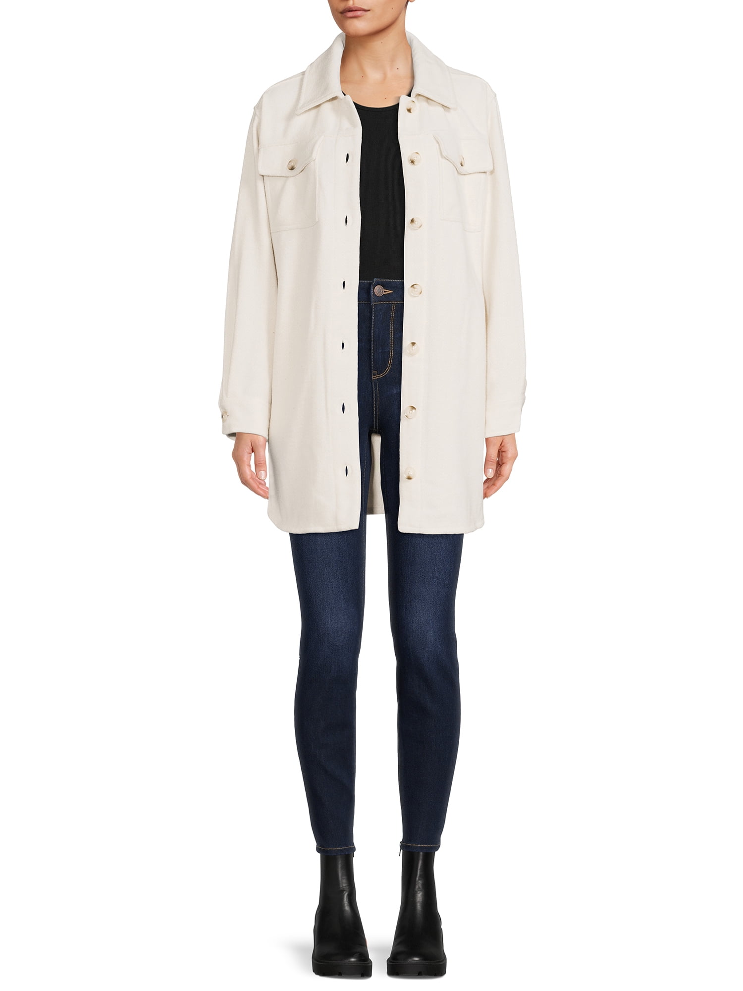 Buy Time and Tru Women’s Belted Shacket Coat Online at Lowest Price in ...