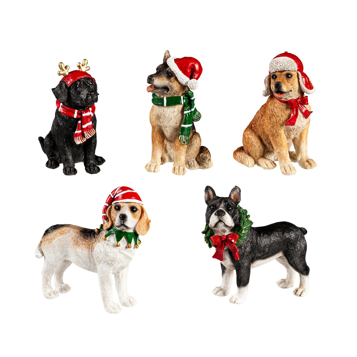 Resin Dog Holiday Table Décor, 5 Asst - Walmart.com