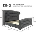 Amerlife King Bed Frame Velvet Upholstered Wingback Headboard Tufted