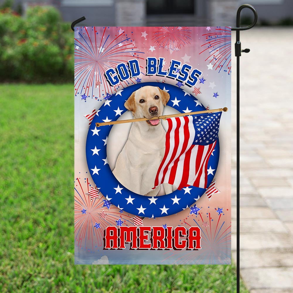 Flagwix US Flag Yellow Labrador Retriever God Bless America ...
