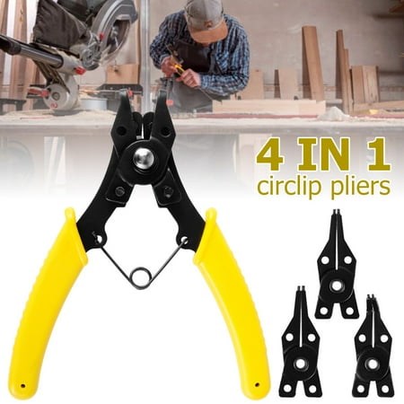 4 In 1 Snap Ring Pliers Carbon Steel Circlip Pliers 45° 90° 180 ...